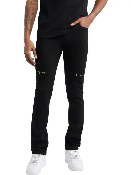 RtA Bryant Digital Cross Skinny Jeans - Black Green Digital Cross