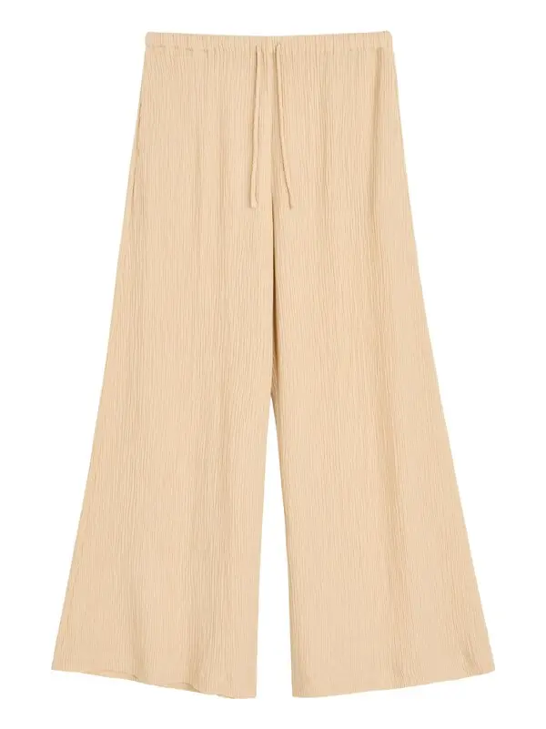 BY MALENE BIRGER Pisca Weave Wide-leg Trousers - Dark Sand