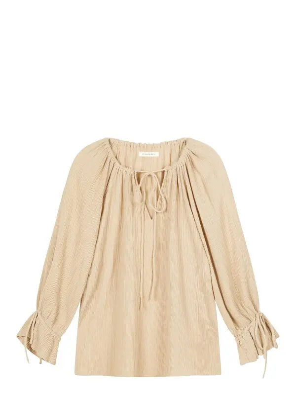 BY MALENE BIRGER Rose Weave Blouse - Dark Sand