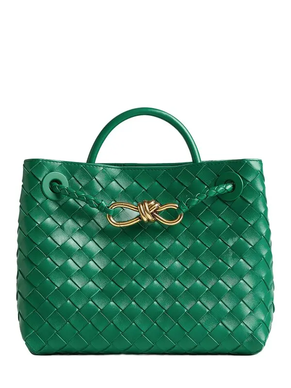 Bottega Veneta Small Intrecciato Leather Andiamo Top-handle Bag - Green