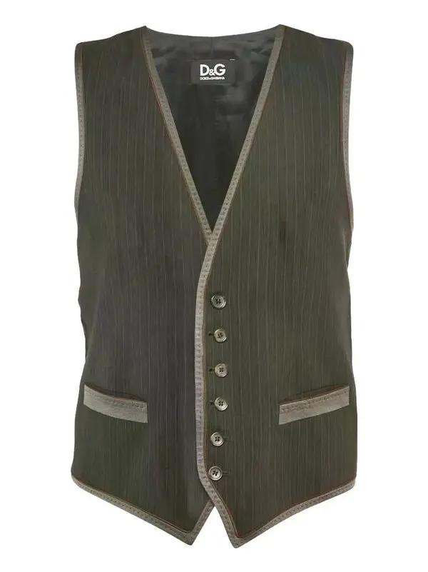 Dolce & Gabbana Striped Waistcoat - Black