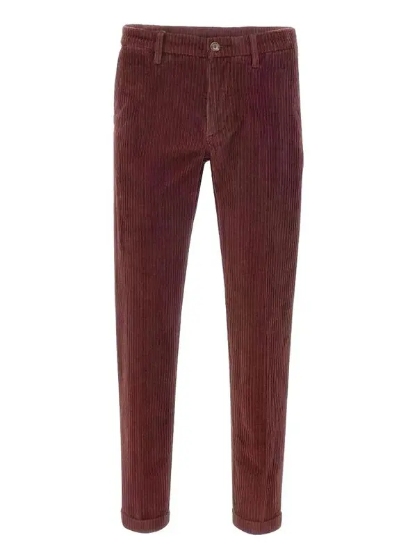 RE-HASH Corduroy Turn-up Trousers - Red