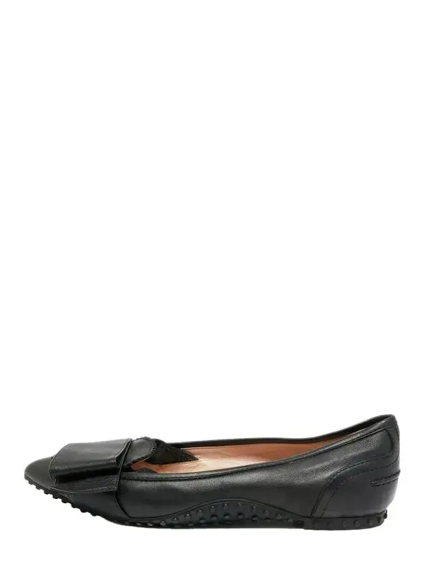 TOD'S Pointed-toe Leather Ballet Flats - Black
