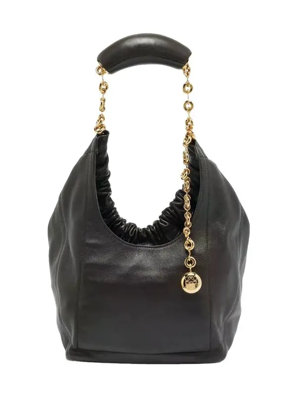 Loewe Squeeze Chain Leather Tote - Black