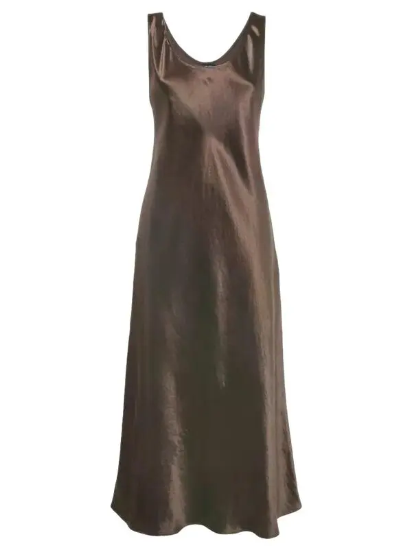 Max Mara Sleeveless Scoop-neck Dress - Brown