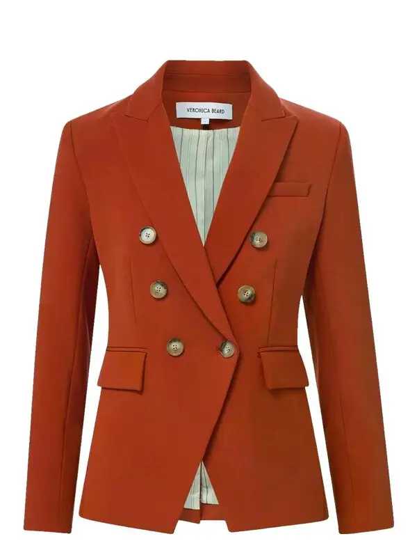 Veronica Beard Miller Dickey Double-breasted Blazer - Red