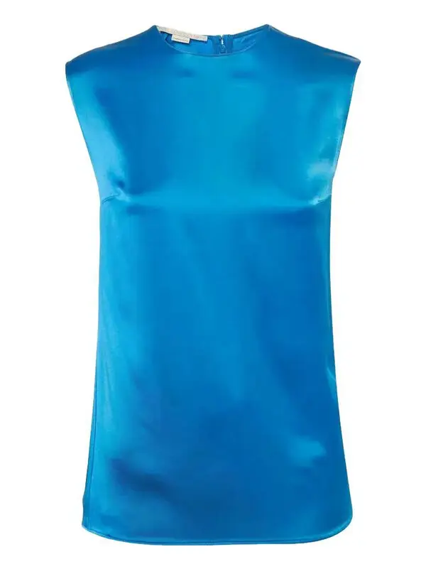 Stella McCartney Sateen Sleeveless Blouse - Blue