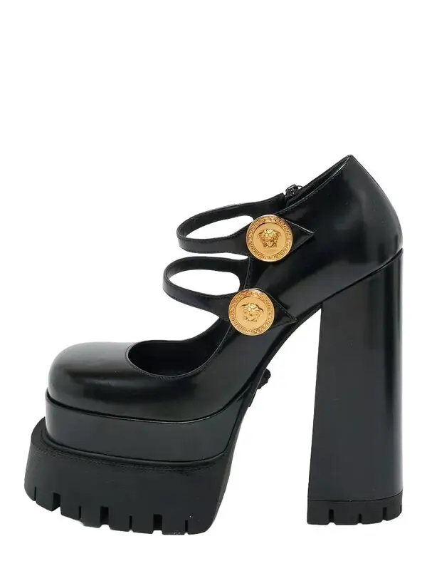 Versace Aevitas Platform Leather Pumps - Black
