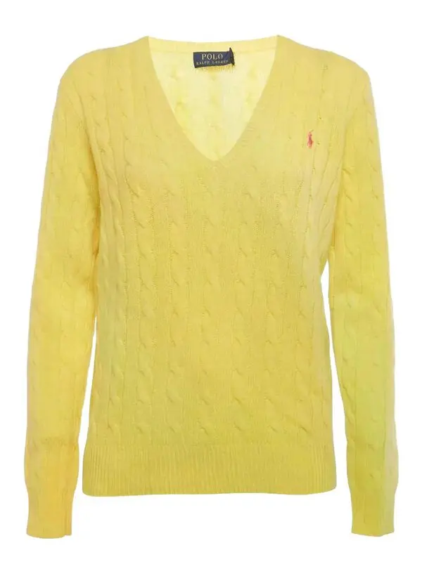 Polo Ralph Lauren Cable-knit Logo-embroidery Sweater - Yellow