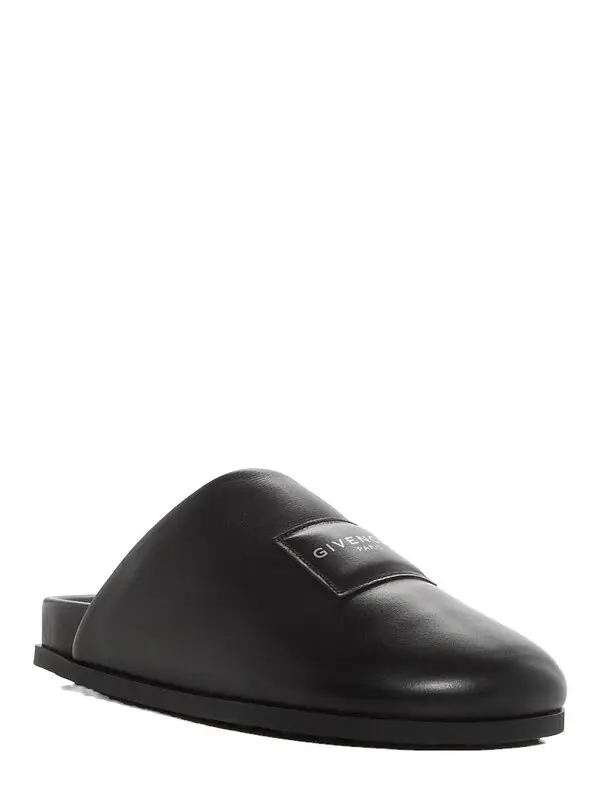 Givenchy Label Mule Flats - Black