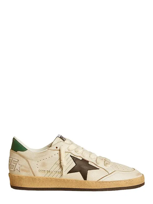 Golden Goose Ball Star Leather Sneakers - White Black