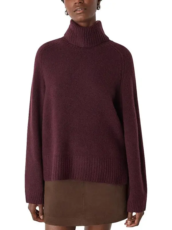 Whistles Turtleneck Knit Sweater - Burgundy