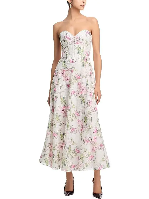 Aqua X Wuthering Heights Strapless Dress - Ivory/pink