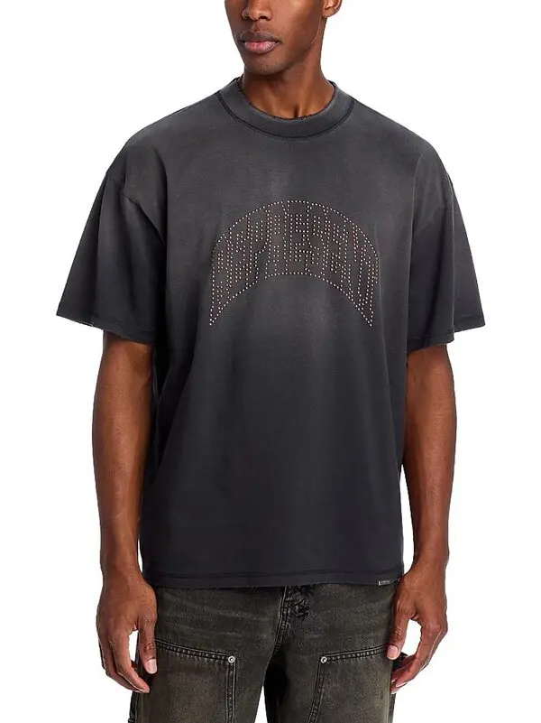 REPRESENT Embellished Logo T-shirt - Stained Black