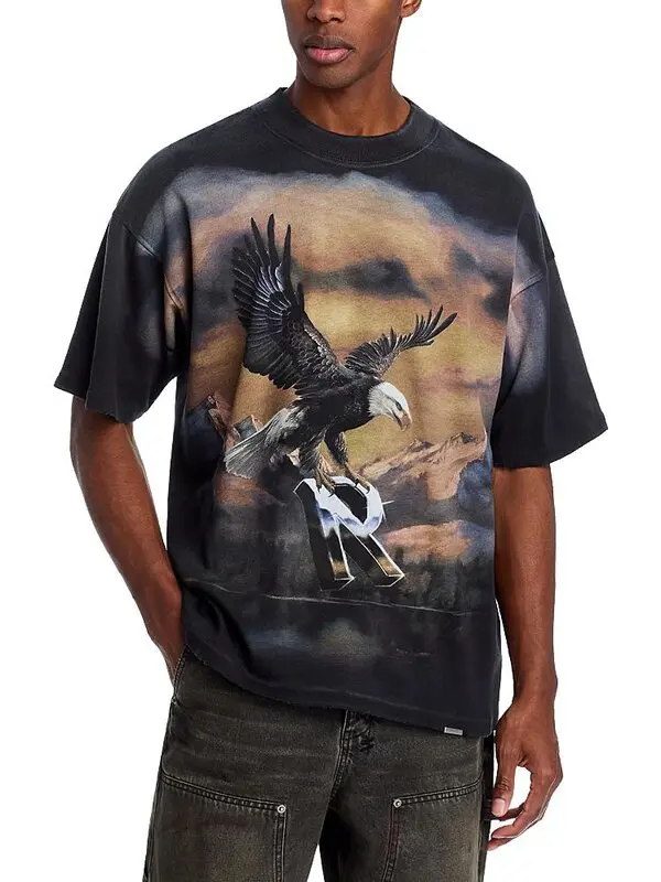 REPRESENT Chrome Flight Graphic T-shirt - Stained Black