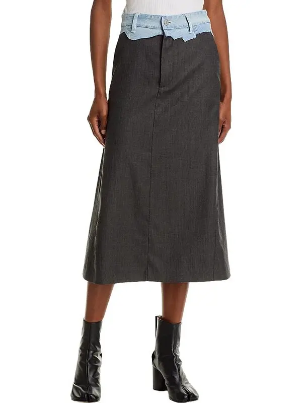 MAISON MARGIELA Long Denim Skirt - Light/blue
