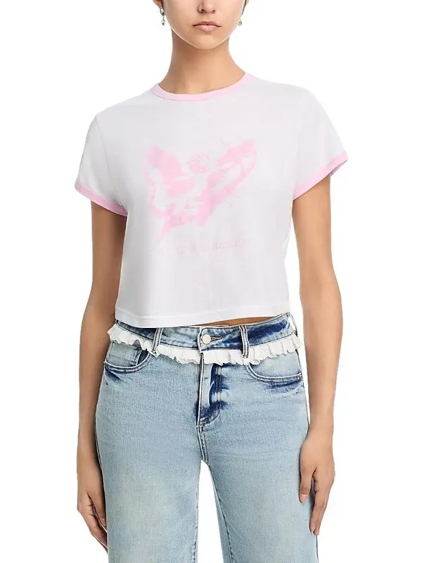 Aqua X Wuthering Heights Cherub Crewneck Baby Tee - White