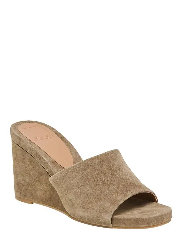 Dolce Vita Holta Wedge Sandals - Olive Suede