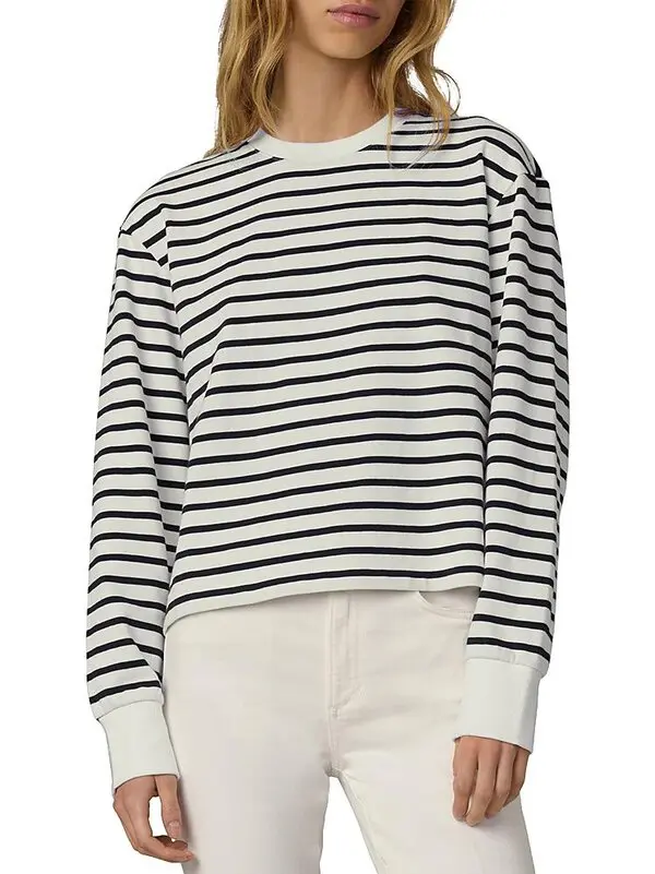 Joe's Jeans Long Sleeve Easy Tee - Milk/navy