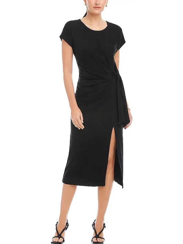Fifteen Twenty Marisa Side-knot Midi Dress - Black