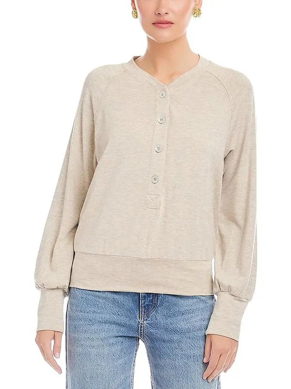 Fifteen Twenty Mara Henley Top - Oatmeal