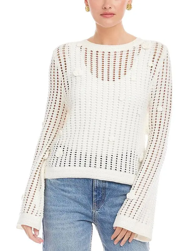 Fifteen Twenty Liv Crochet Sweater - Off White