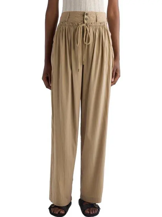 Isabel Marant Inaya High-waist Straight-leg Pants - Khaki