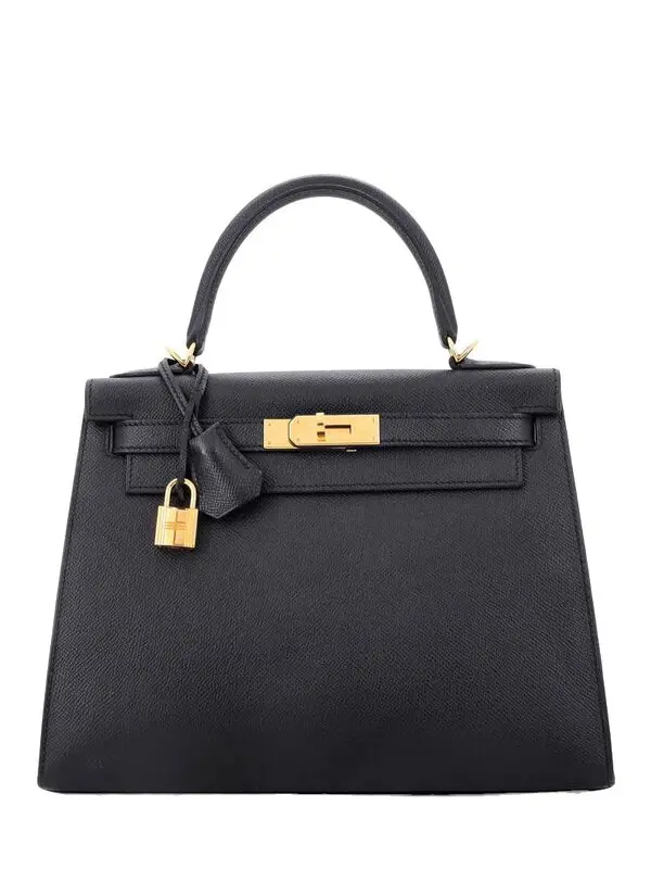 HERMES Kelly Handbag Black Epsom 28 - Noir