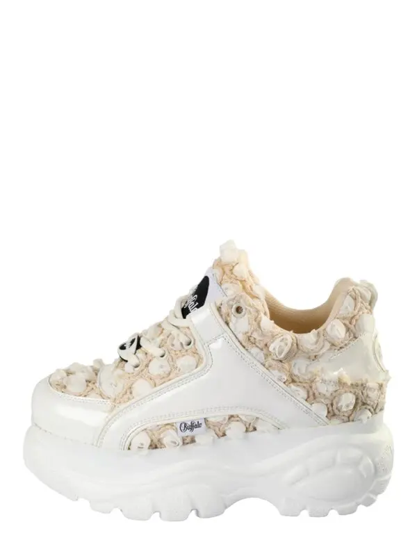 BUFFALO BOOTS Classic Low Platform Sneakers - White Bloom