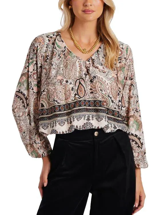 BISHOP + YOUNG Maude Bubble Sleeve Top - Chelsea Print