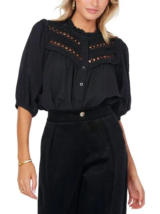 BISHOP + YOUNG Chelsea Detail Blouse - Soft Black