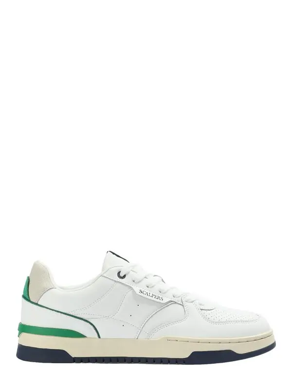 SCALPERS Leather Sneakers - Off White Green
