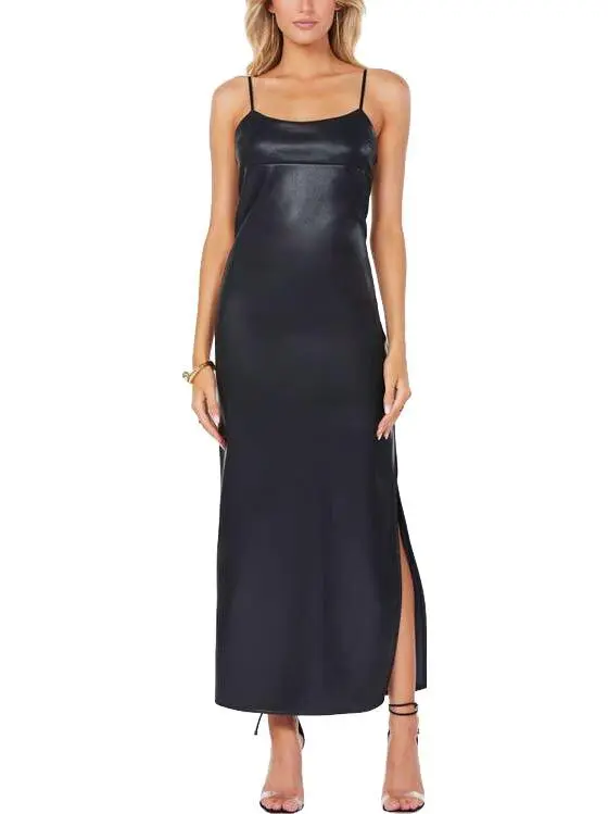 BISHOP + YOUNG Tyler Faux Leather Midi Dress - Black