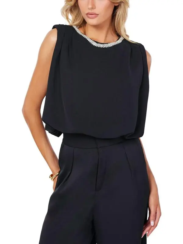 BISHOP + YOUNG Monroe Embellished Top - Black