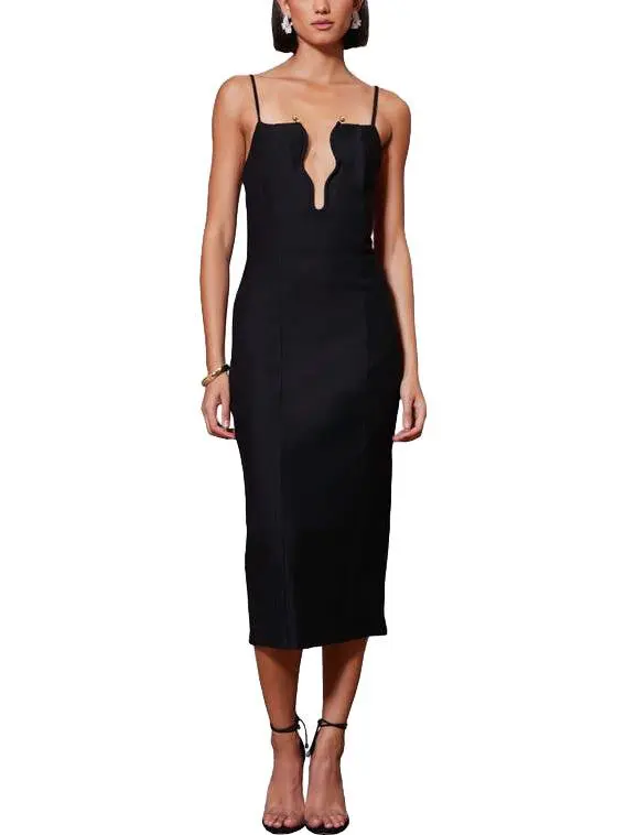 BISHOP + YOUNG Gigi Ponte Midi Dress - Black