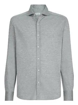 Brunello Cucinelli Spread Collar Shirt - Grey