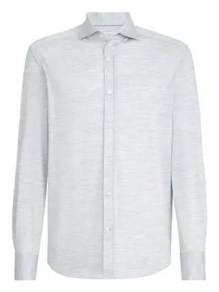 Brunello Cucinelli Spread Collar Shirt - Pearl