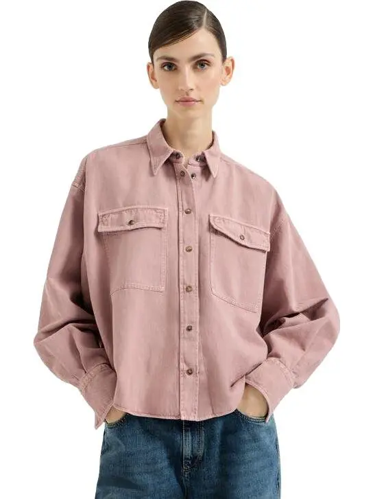 Brunello Cucinelli Garment-dyed Cover Shirt - Pink