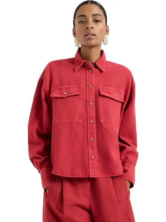Brunello Cucinelli Garment-dyed Cover Shirt - Red