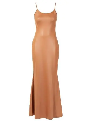 CHUKS COLLINS Armless Mermaid Dress - Brown