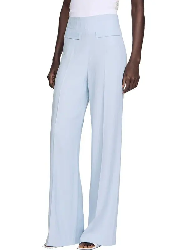 Sandro Striped Sequin Trousers - Sky Blue