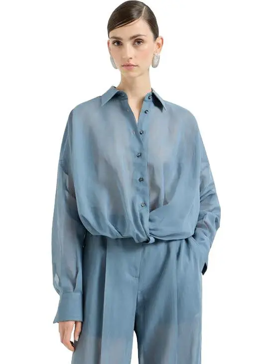 Brunello Cucinelli Organza Shirt - Azure