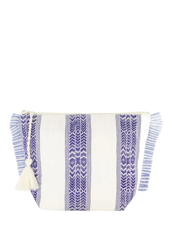 MER ST. BARTH La Plage Ruffle Pouch - Navy