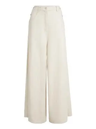 Brunello Cucinelli Wide Sailor Trousers - Ecru