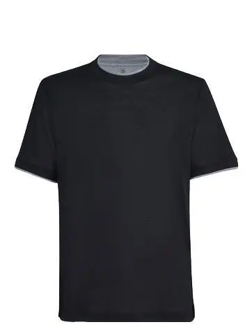 Brunello Cucinelli T-shirt With Faux-layering - Black