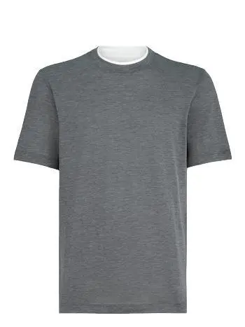 Brunello Cucinelli T-shirt With Faux-layering - Dark Grey