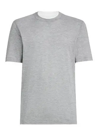 Brunello Cucinelli T-shirt With Faux-layering - Grey