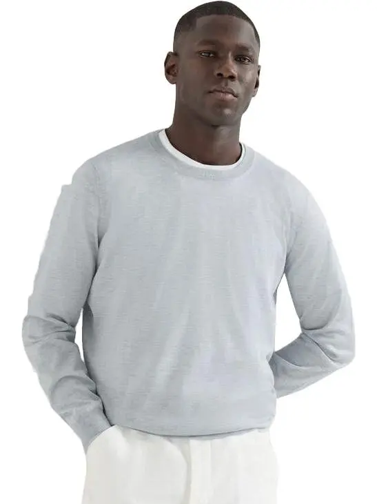 Brunello Cucinelli Lightweight Cashmere And Silk Sweater - Pale Blue