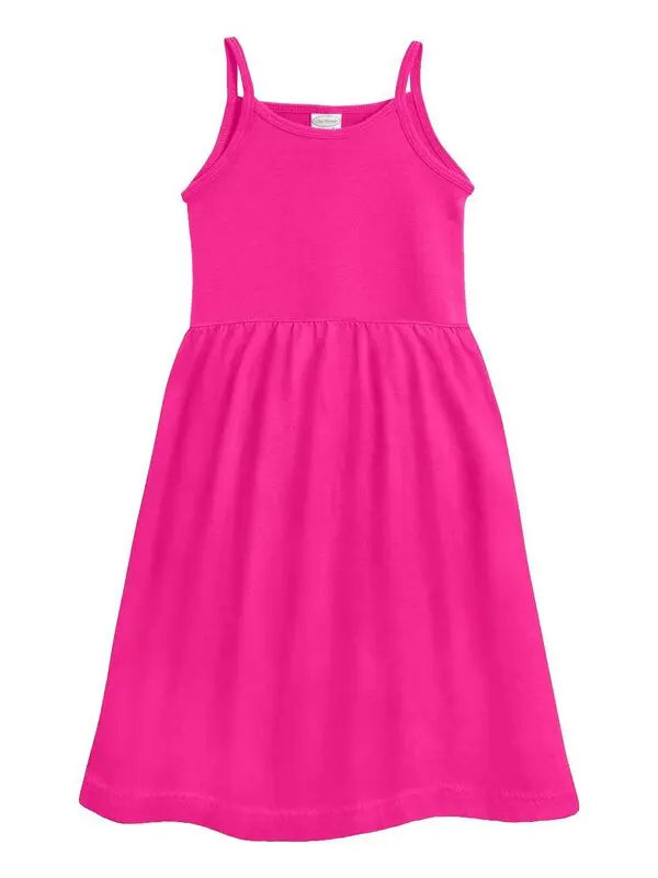CITY THREADS Organic Cotton Empire Waist Camisole Dress - Hot Pink