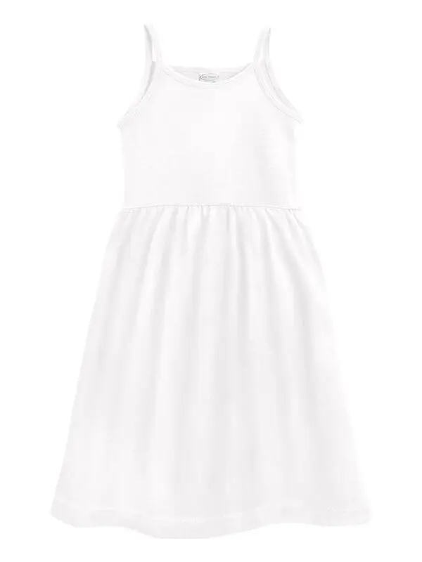CITY THREADS Organic Cotton Empire Waist Camisole Dress - White